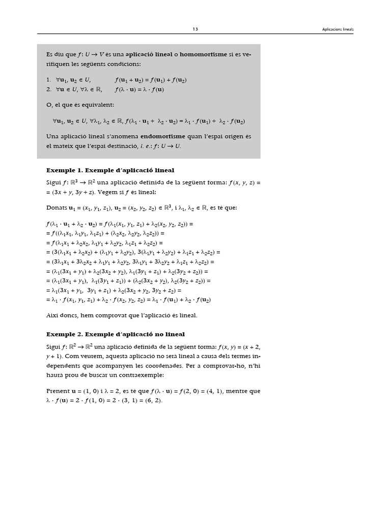 Aplicacions Lineals Nucli Imatge | PDF