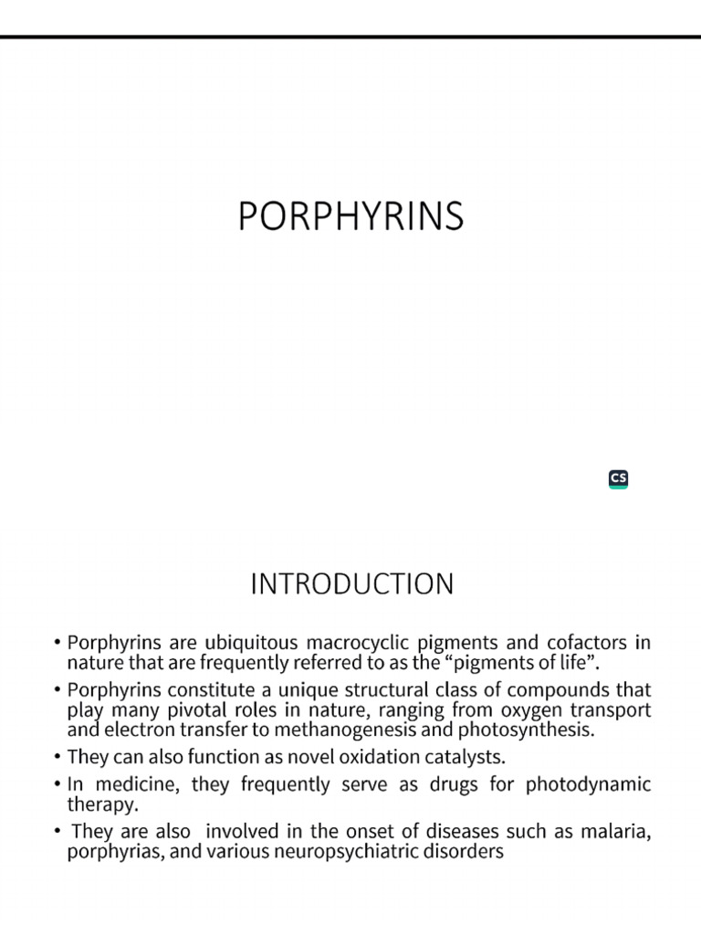 Biosynthesis of Porphyrins | PDF
