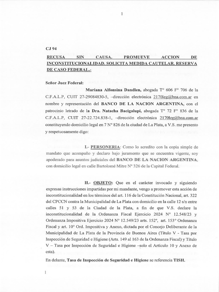BNA vs. Mun. de La Plata | PDF