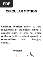 Circular Motion Formula Sheet Class11 | PDF