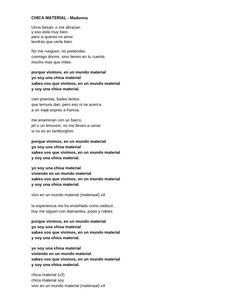 Chica Material - Madonna | PDF