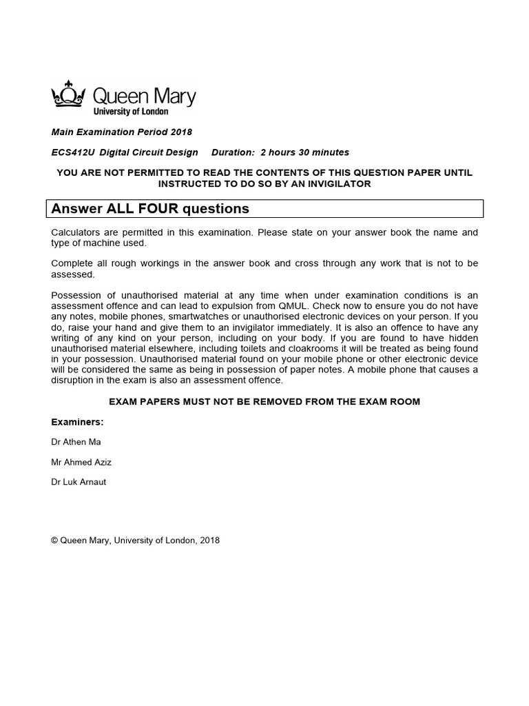 Main paper 2018 Sol v2 (2) | PDF | Computer Engineering | Arithmetic