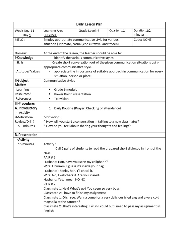 DLP CO 1st Grading 2025 2026 | PDF | Learning | Communication