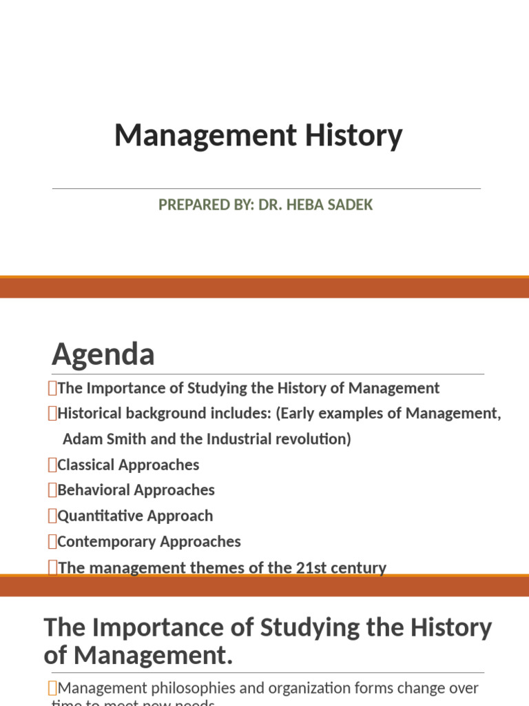 History and Evolution of Management | PDF | System | Statistics