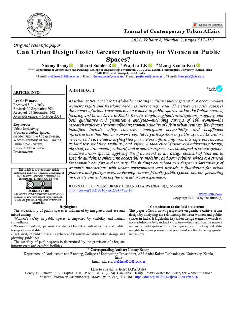 Can Urban Design Foster Greater Inclusivity For Women in Public Spaces ...