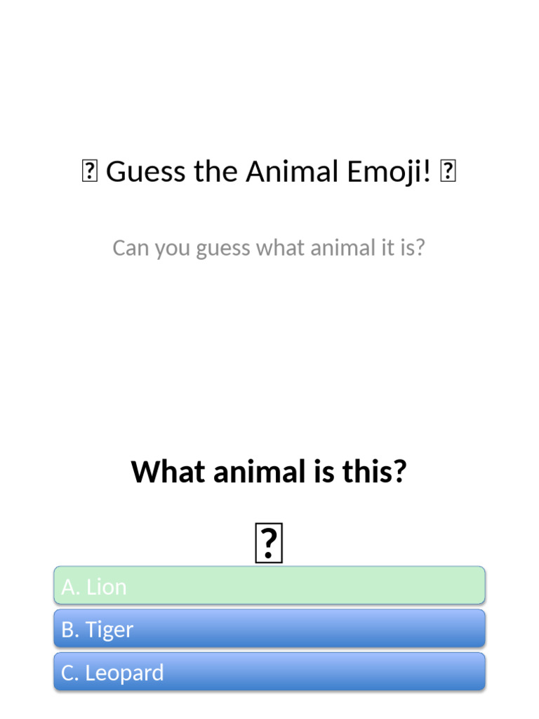 Guess The Animal Emoji Warmup | PDF