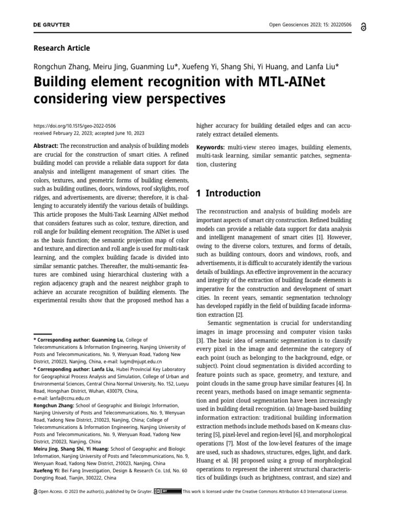 Building Element Recognition With MTL-AINet Consid | PDF | Image Segmentation | Texture Mapping
