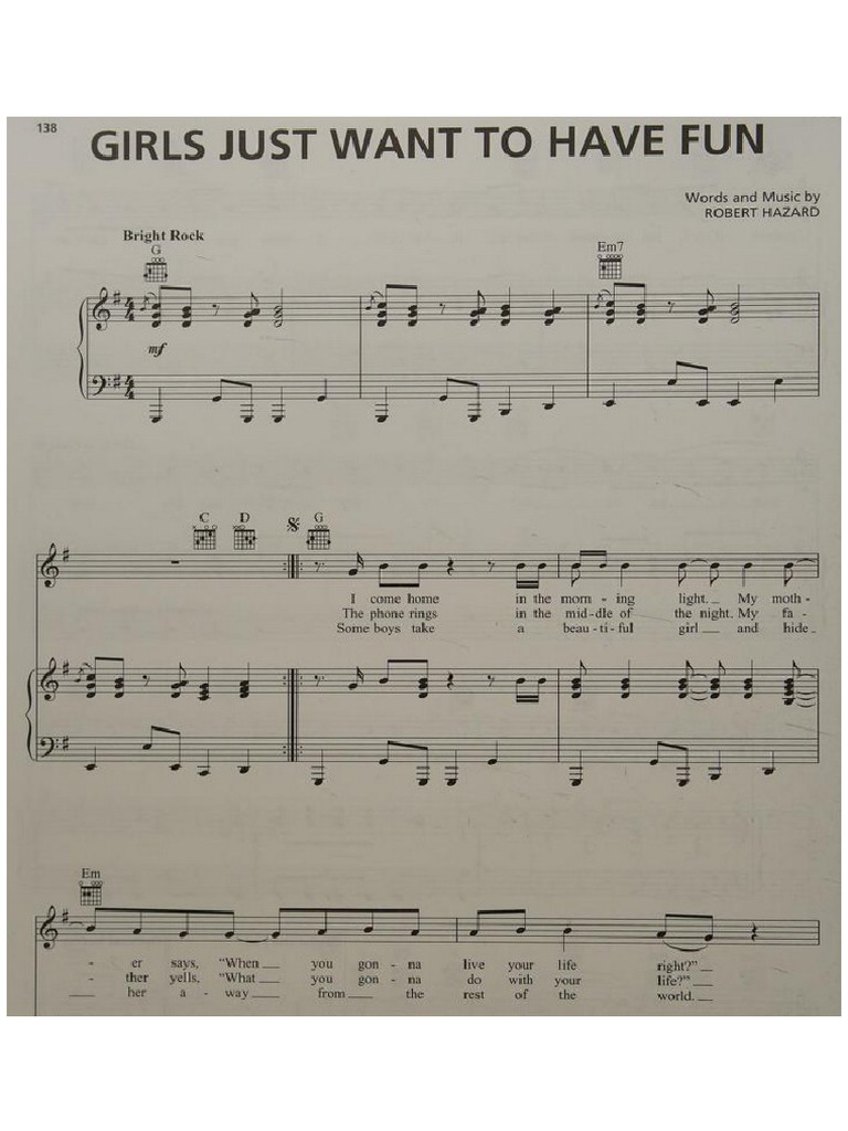 Cindy Lauper - Girls Just Wanna Have Fun | PDF