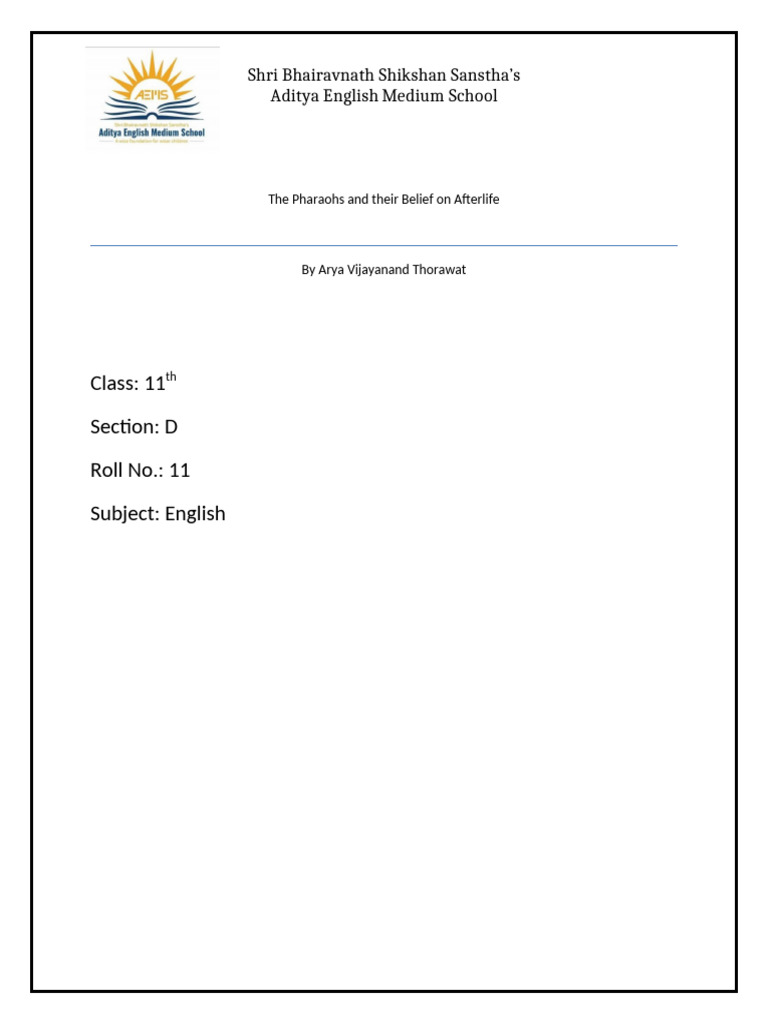 The Pharaohs and Their Belief On AfterlifeFINAL | PDF | Ancient ...