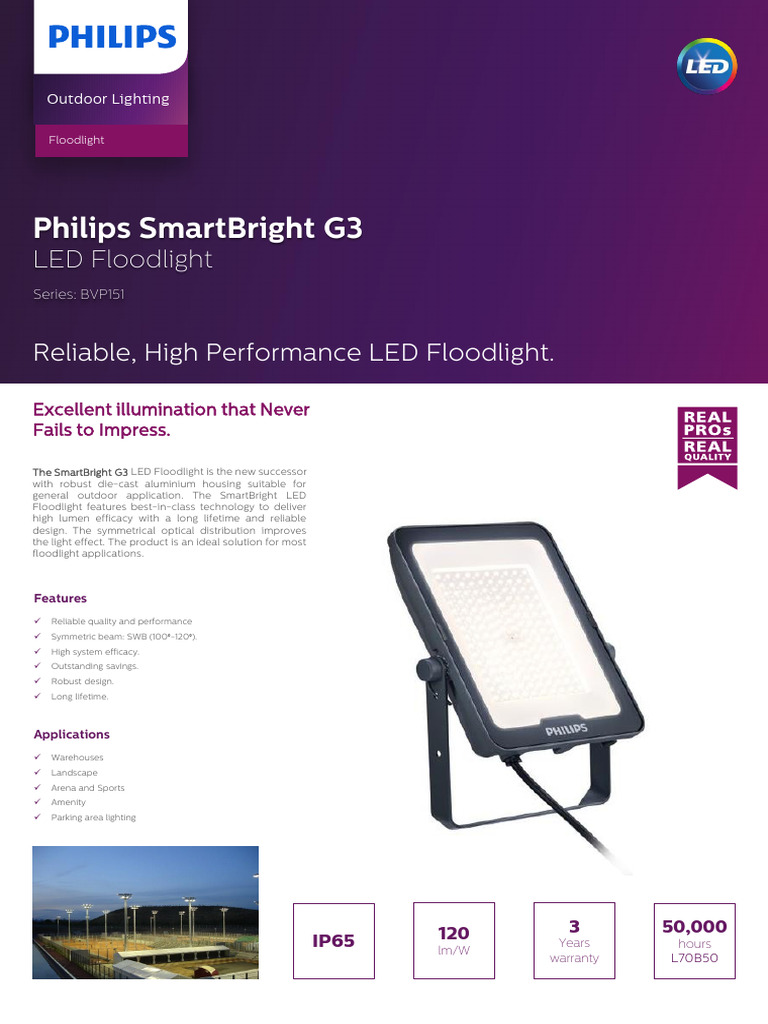 Philips BVP151 LED Floodlight Overview | PDF | Electricity | Electrical ...