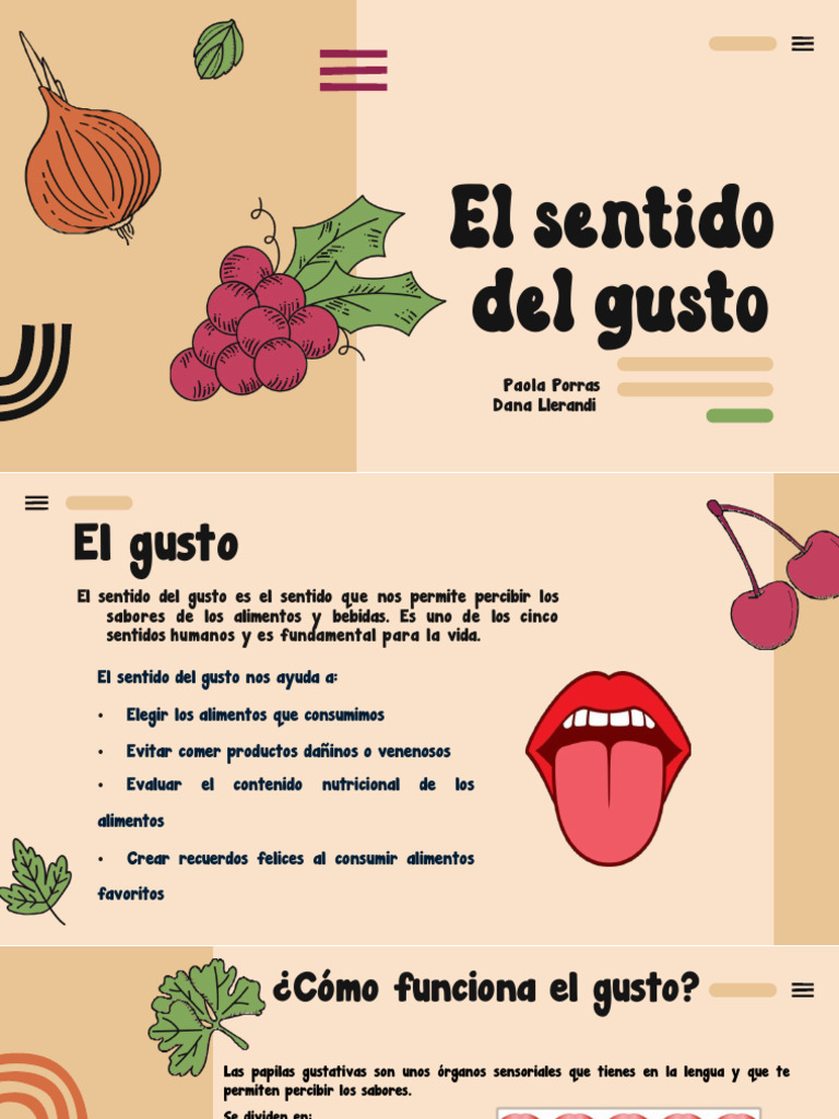Importancia del sentido del gusto | PDF | Gusto | Alimentos