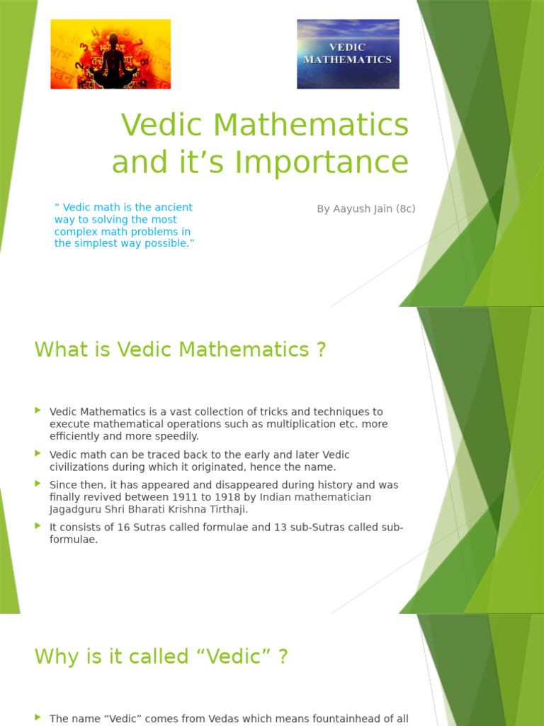 Importance of Vedic Mathematics | PDF | Vedas | Mathematics