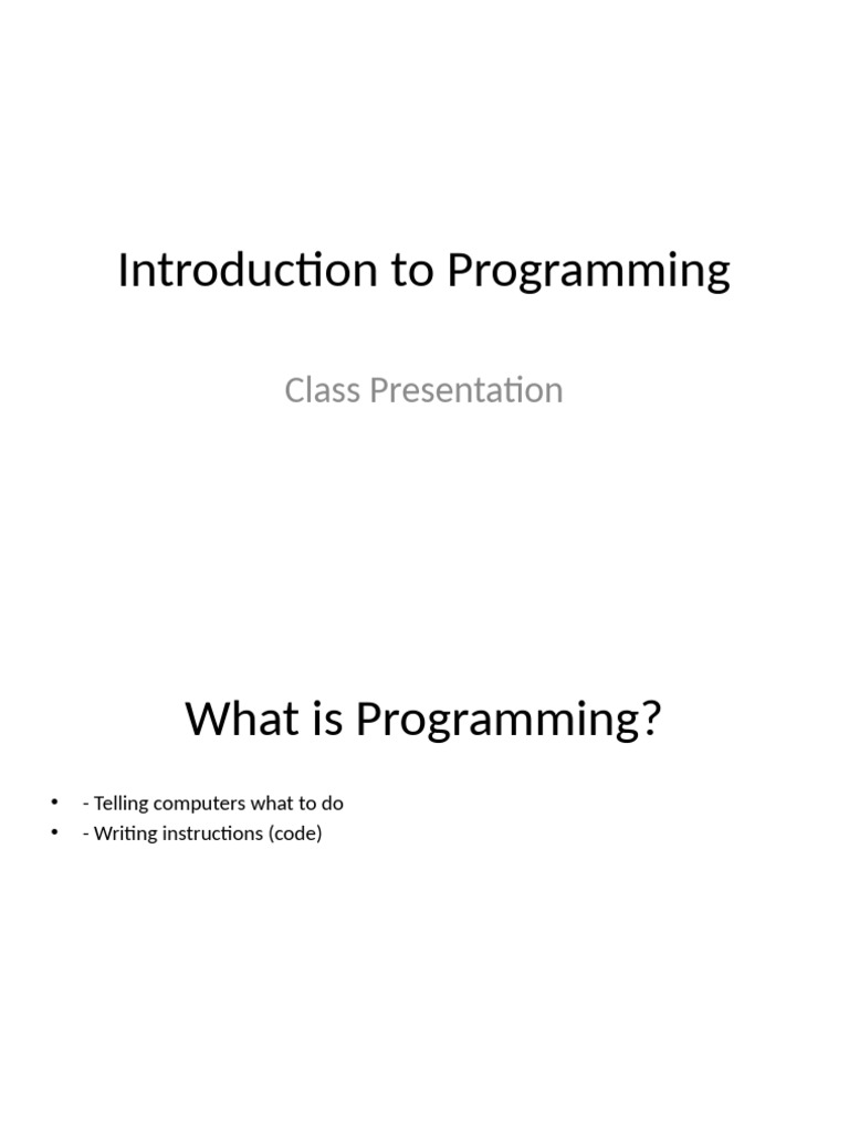Intro Programming | PDF