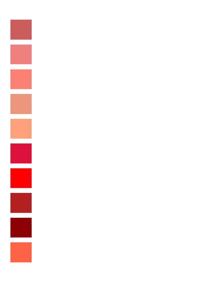 Top 50 Shades of Red Colors | PDF