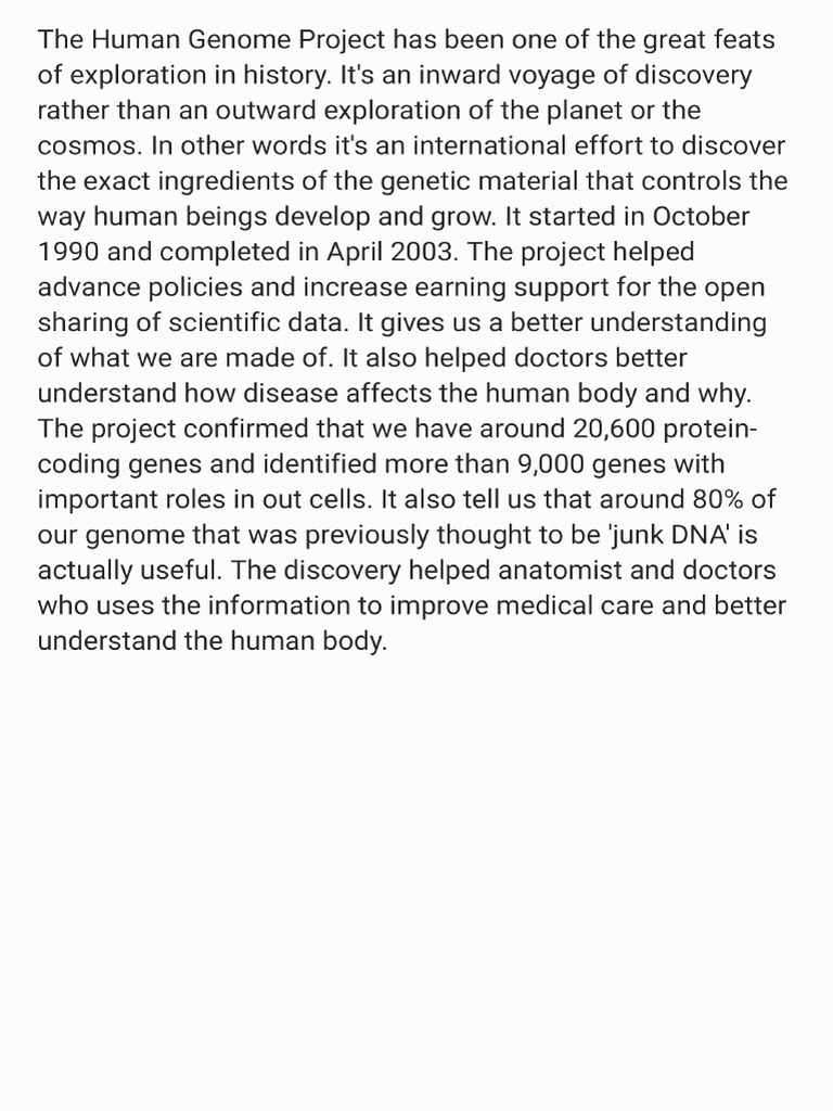 The Human Genome Project | PDF