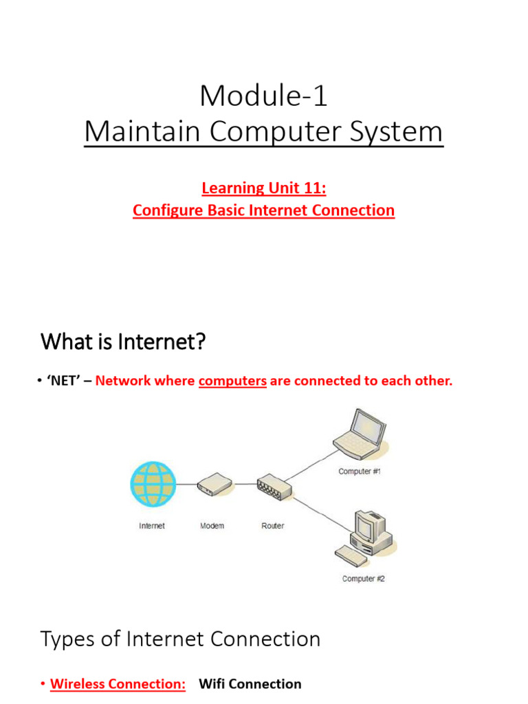 Module 1 Learning Unit 11 Basic Internet Connection | PDF