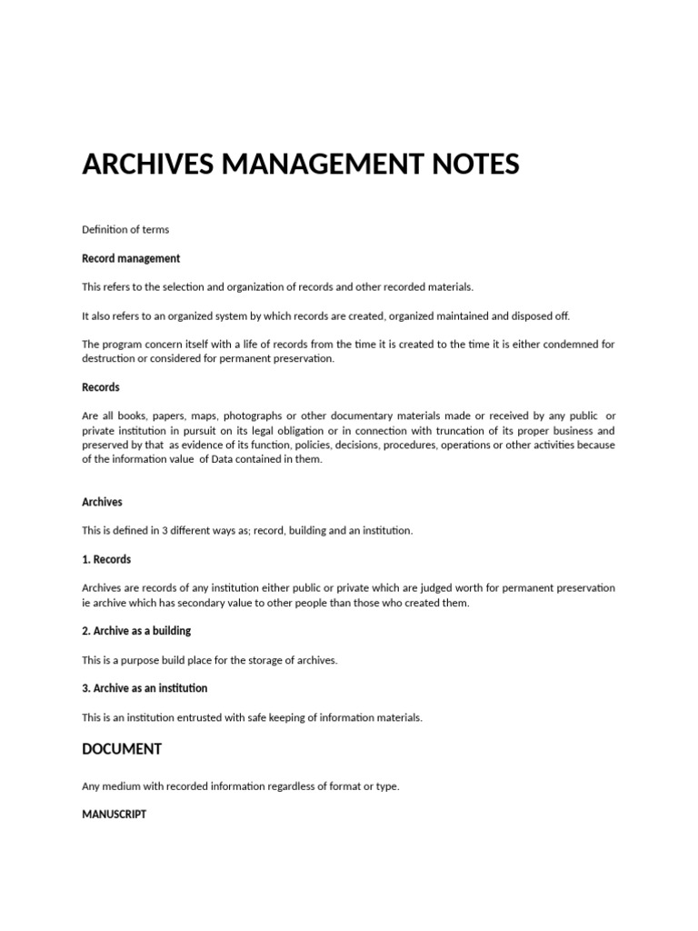 Archives and Records Management Guide | PDF | Microform | Surveying