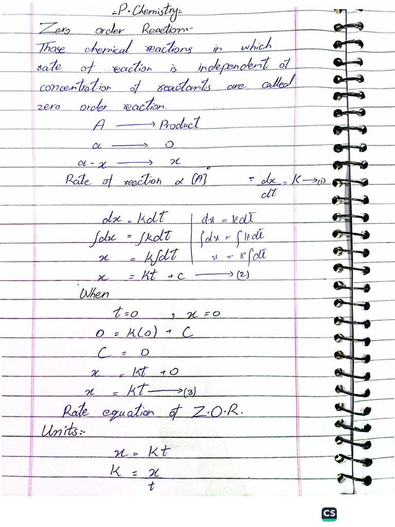 Order Reactions Equations | PDF