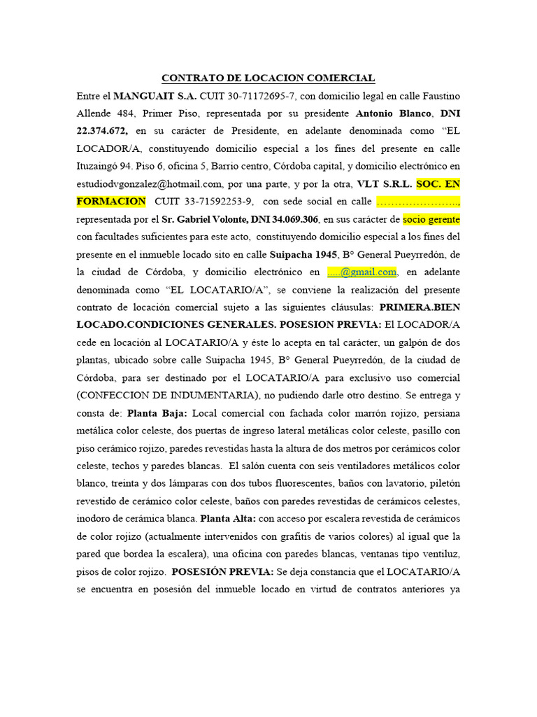 Contrato de Locacion.volonte | PDF | Índice de precios al consumidor | Daños y perjuicios