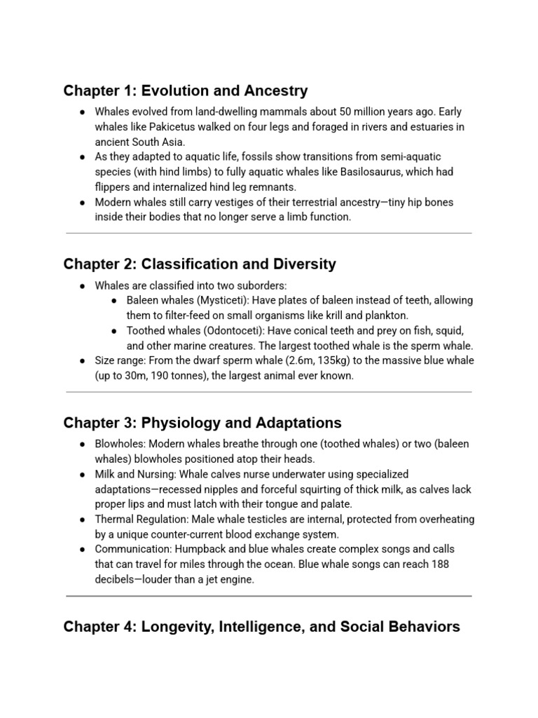 Chapter 1 - Evolution and Ancestry | PDF | Whales | Biology