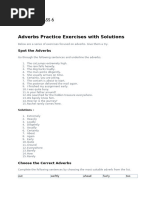 Adverbs Exercises For Class 6 With Answers | PDF | Adverb