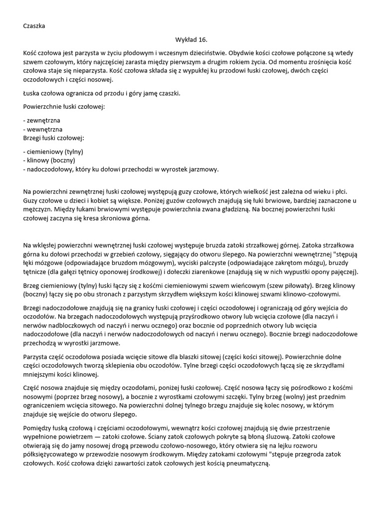 Skrypt. Czaszka | PDF