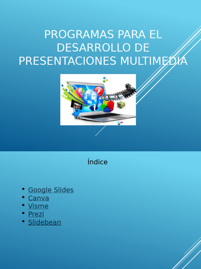 Programas para El Desarrollo de Presentaciones Multimedia | PDF | Informática | Software
