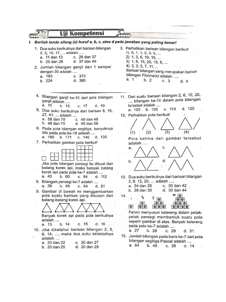 Latihan 2 Pola Bilangan | PDF