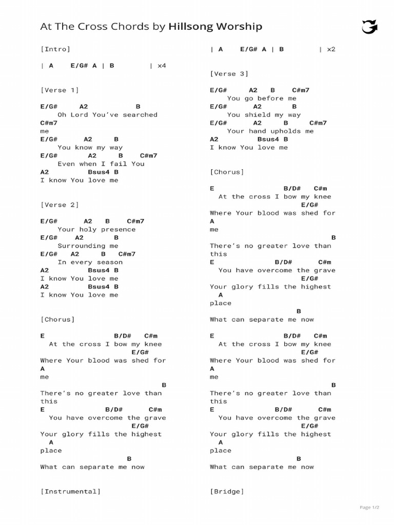 At The Cross Chords | PDF
