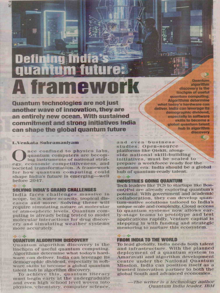 Quantum Framework For India | PDF | Quantum Computing | Computing