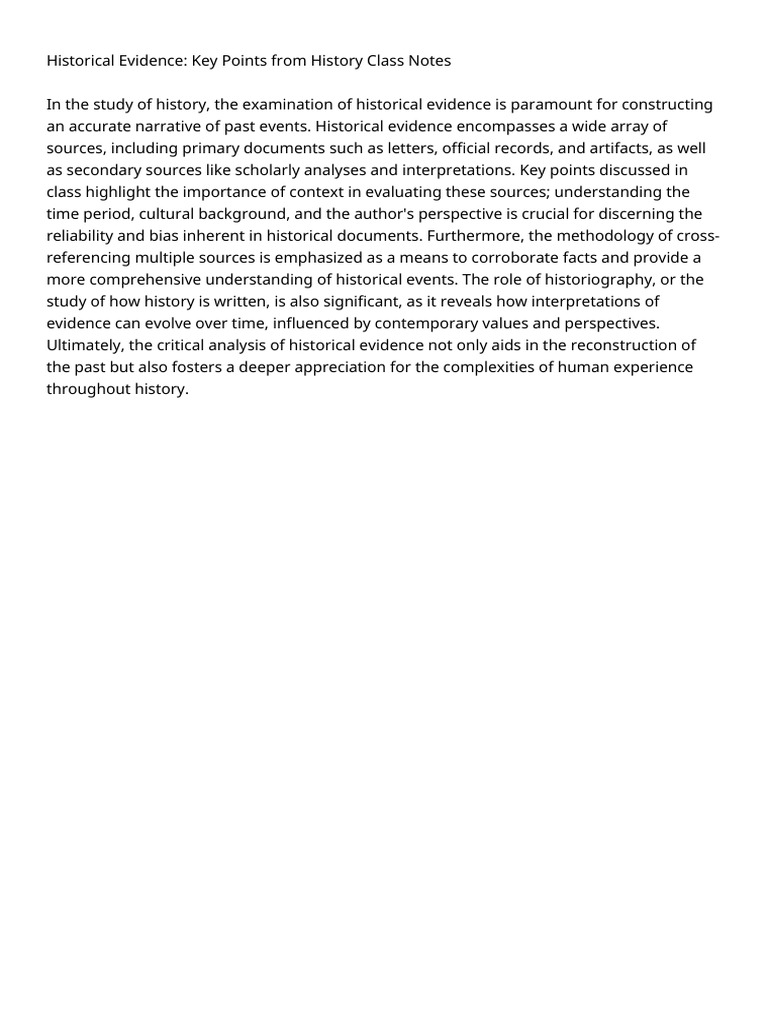 Historical Evidence | PDF