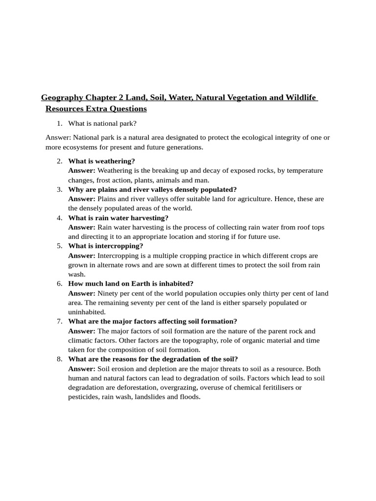 CH 2 Geo Land Soil Vegetation. | PDF | Soil | Environmental Degradation