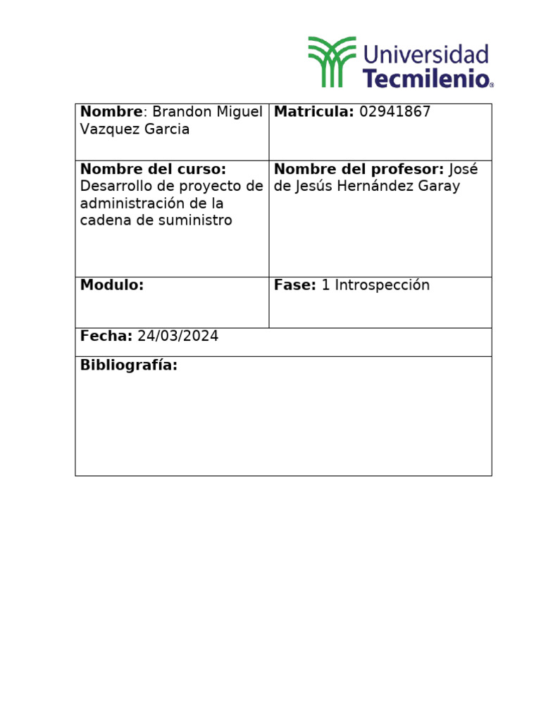 Actividad 1 Desarrollo de Proyecto | PDF | Logística