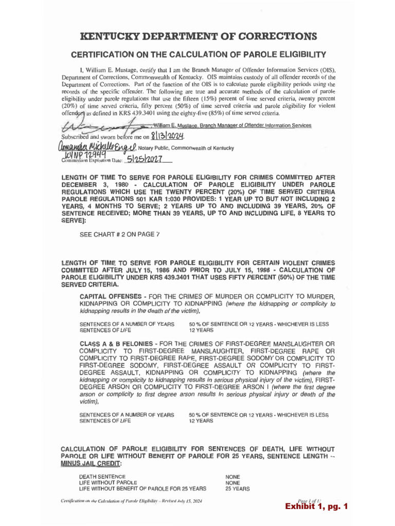 Certification of Parole Eligibility | PDF