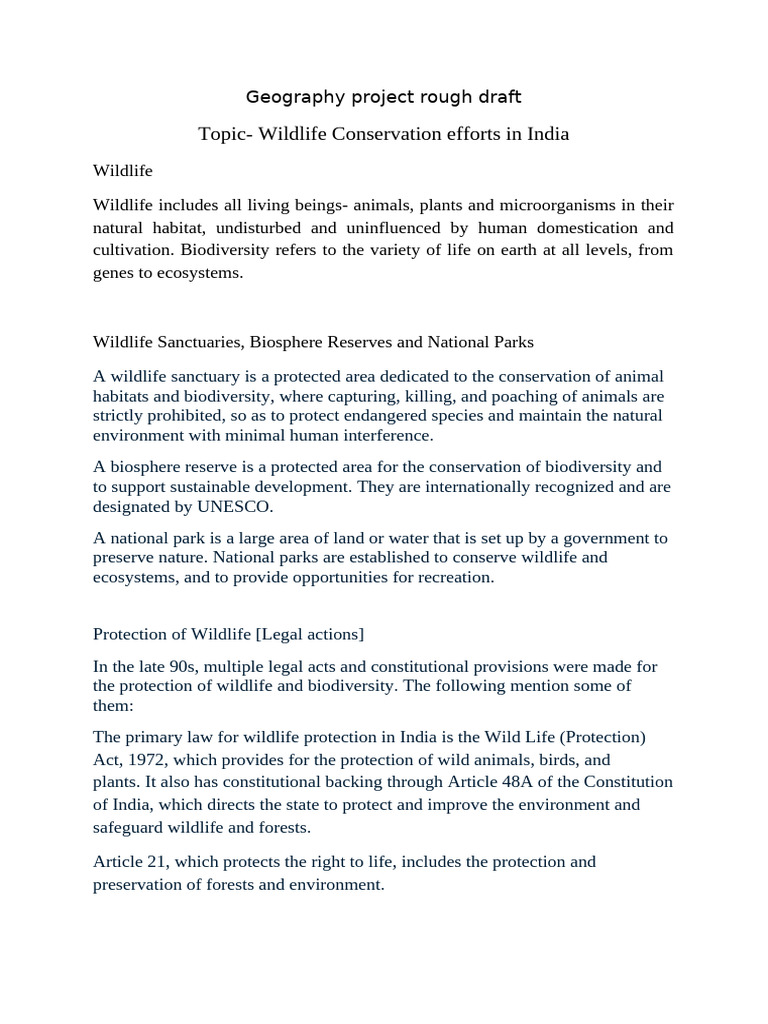 Geography Project Rough Draft | PDF | Conservation Biology