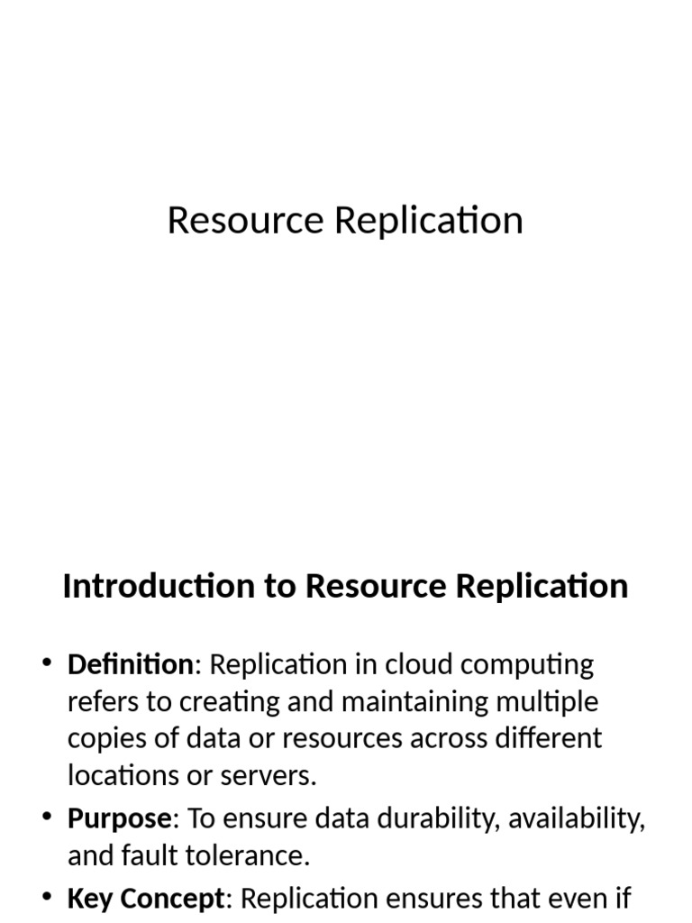 2.7 Cloud Computing Resource Replication | PDF | Replication (Computing) | Information Science