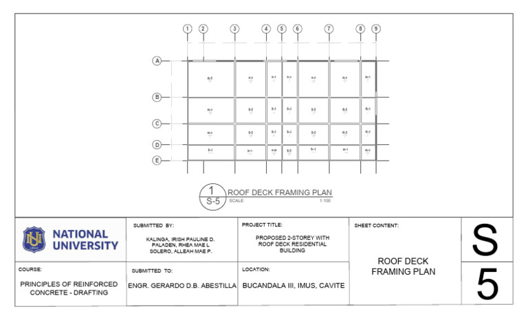 s5 Roof Deck Framing Plan | PDF
