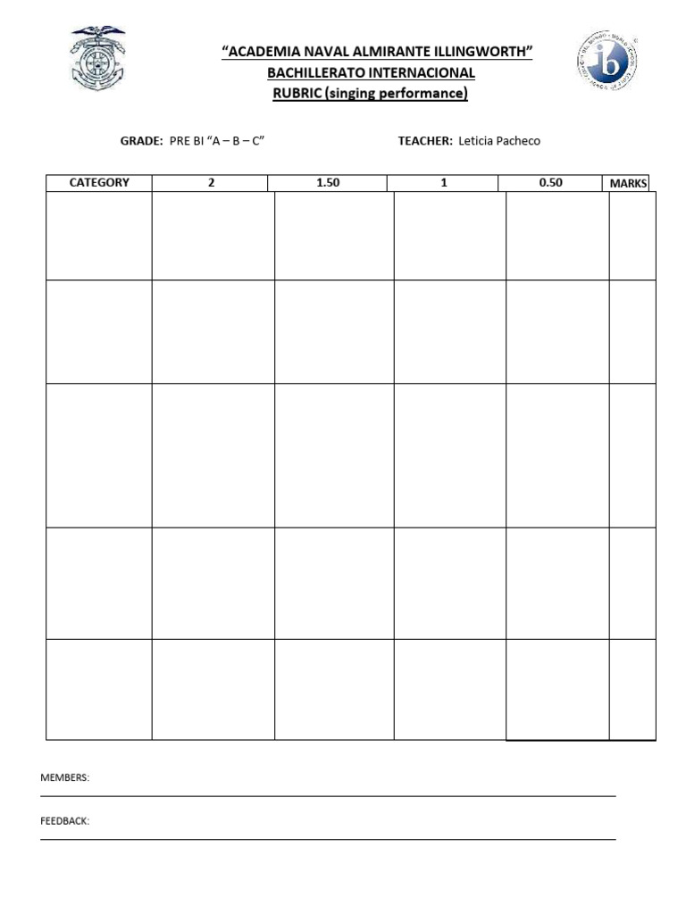 Singing Performance Rubric for IB | PDF | Human Communication ...
