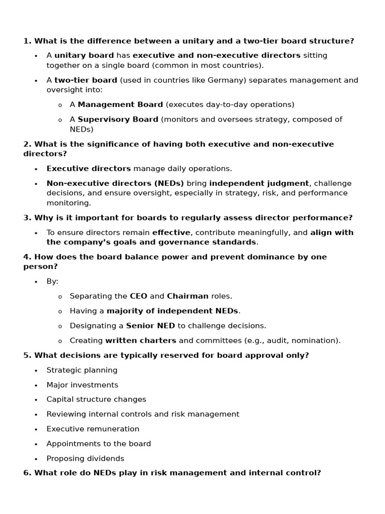 Board of Directors Structure Explained | PDF | Board Of Directors ...