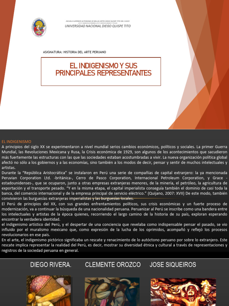 Principales Representantes del Indigenismo | PDF | Perú