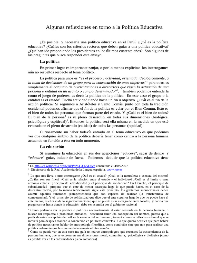 La Política Educativa RBM | PDF | Justicia | Crimen y violencia