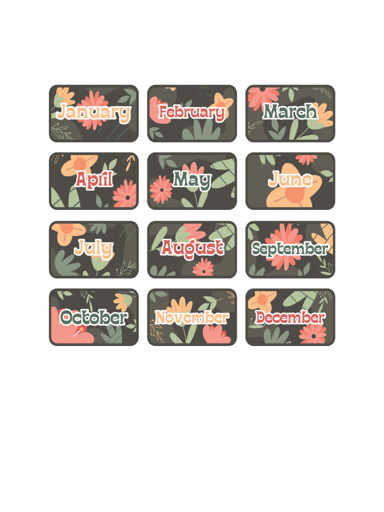 Months Seasons of The Year Printables 343605.Png | PDF