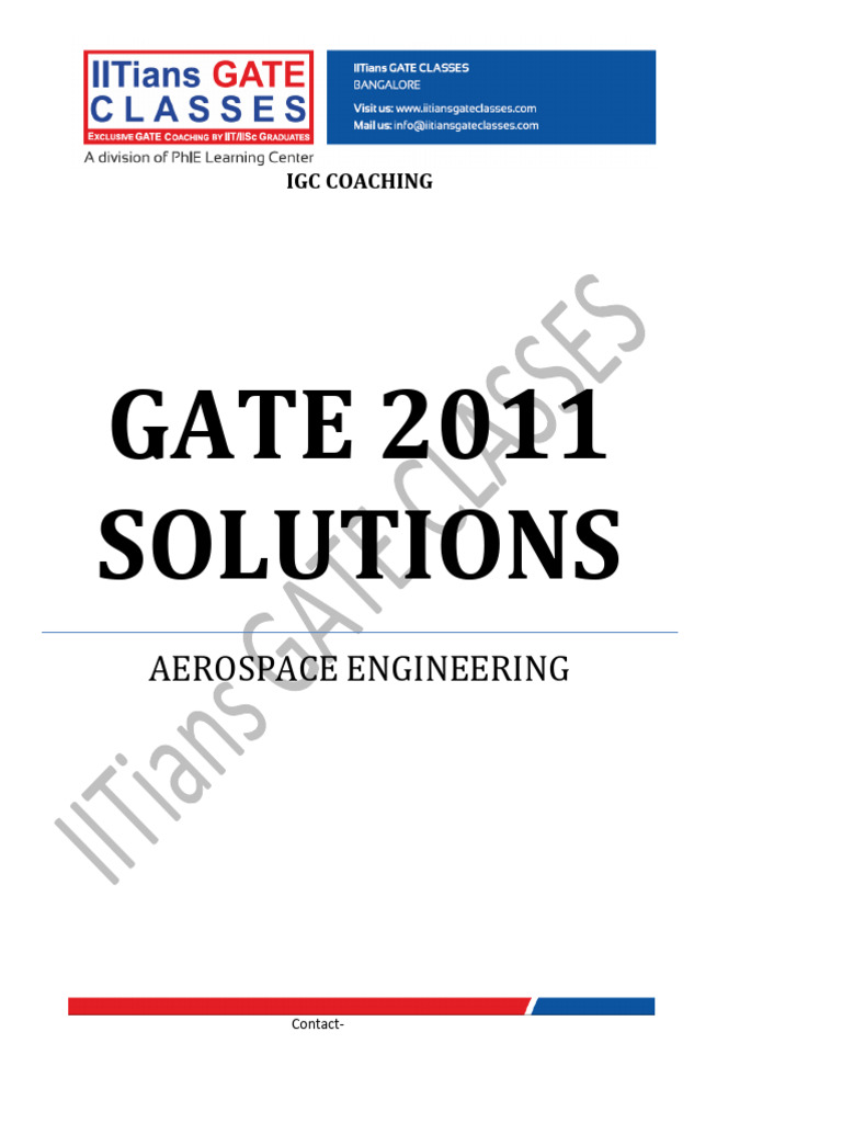 Igc Gate 2011 Question Paper With Solutions | PDF | Physical Phenomena | Classical Mechanics