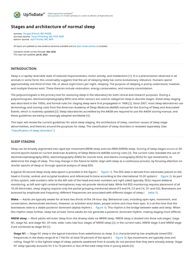 Normal Sleep Architecture Overview | PDF | Sleep | Rapid Eye Movement Sleep