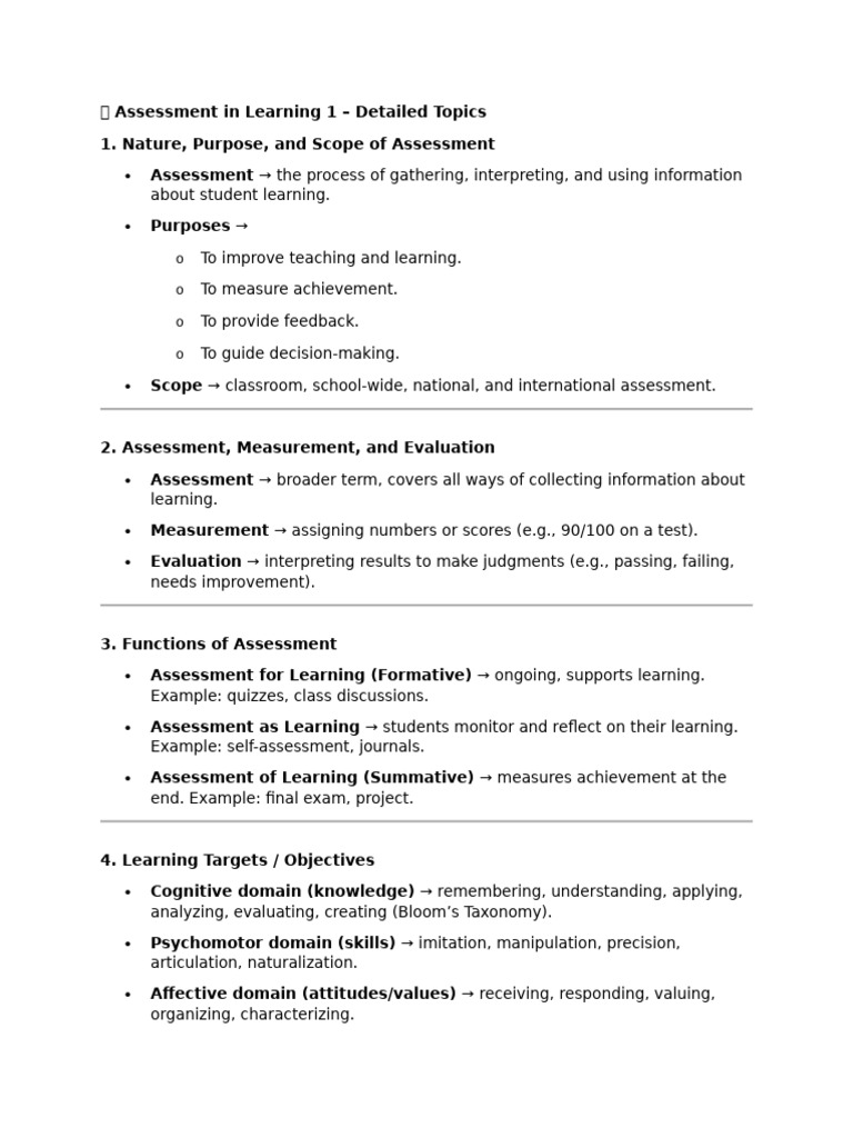 ? Assessment in Learning 1 | PDF | Educational Assessment | Cognition