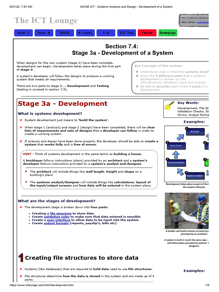 IGCSE ICT - Systems Analysis and Design - Development of A System | PDF ...