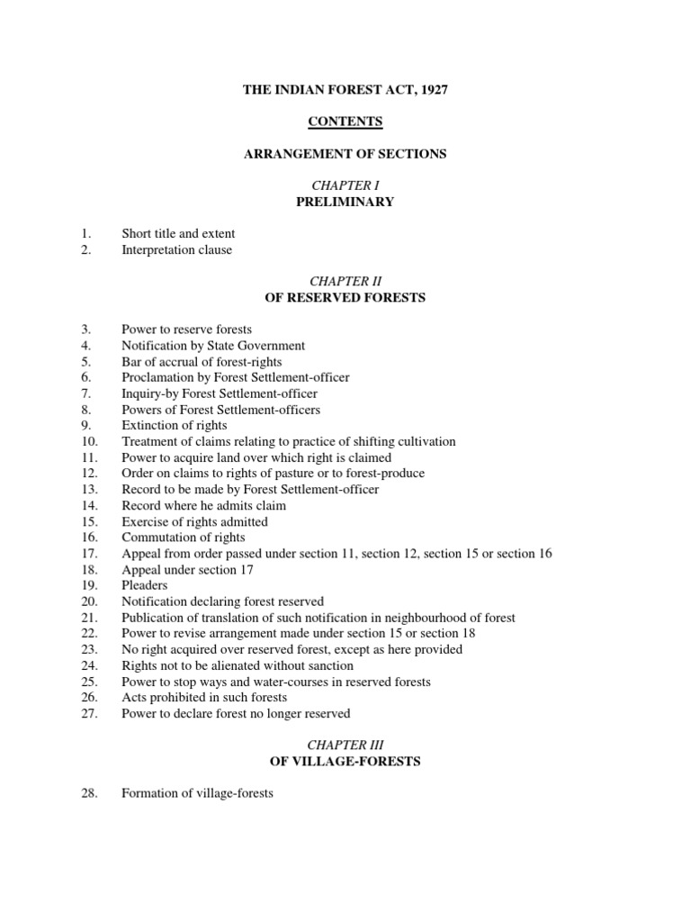Indian Forest Act 1927 | PDF