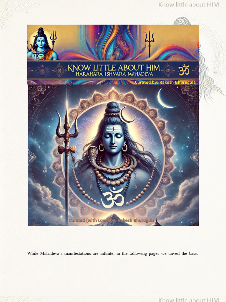 English - Booklet - Know Little About HIM - God Shiva | PDF | Shiva | Rama