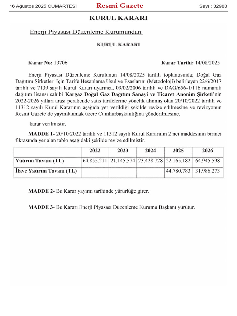 Kurul Karari: Resmî Gazete | PDF