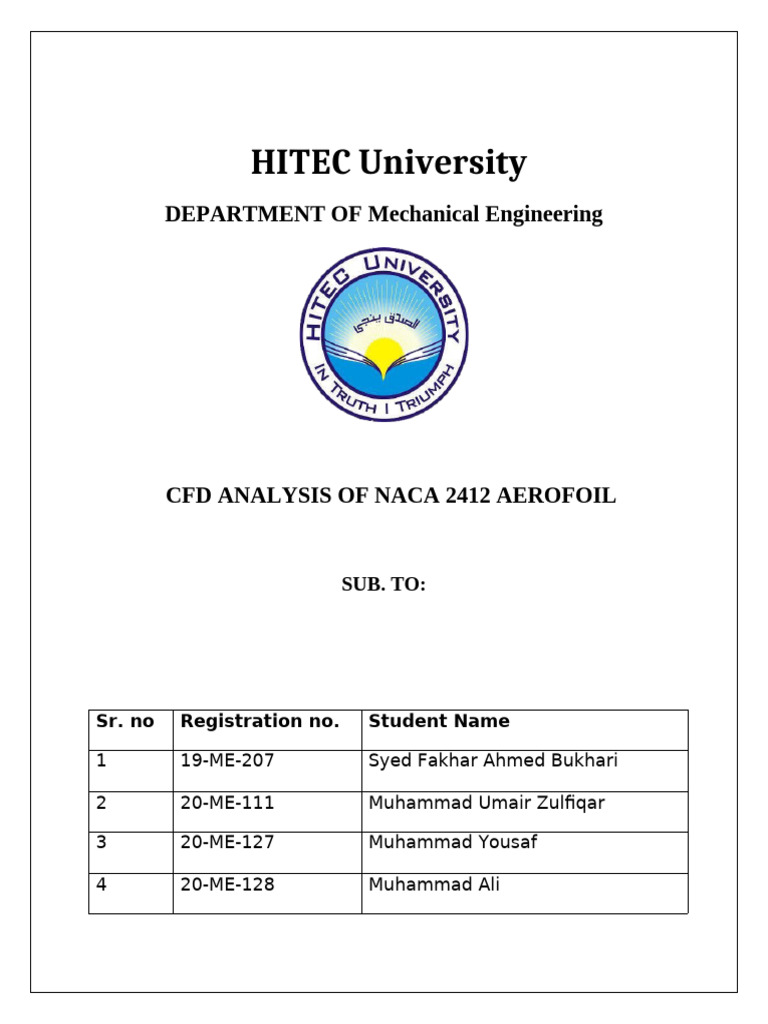 Naca 2412 Aerofoil | PDF
